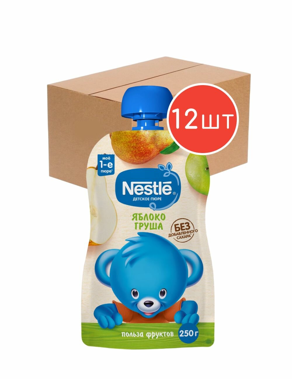 Пюре детское фруктовое Nestle яблоко-груша 250г 12шт