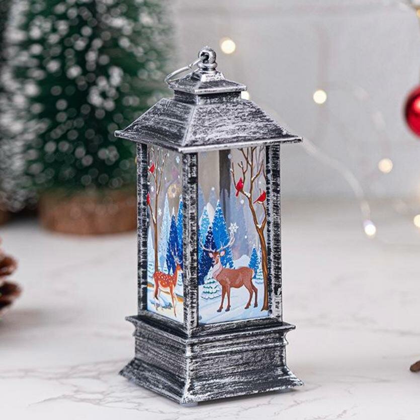 Новогодний/рождественский светильник 13*6*6 см, квадратный, серебряный