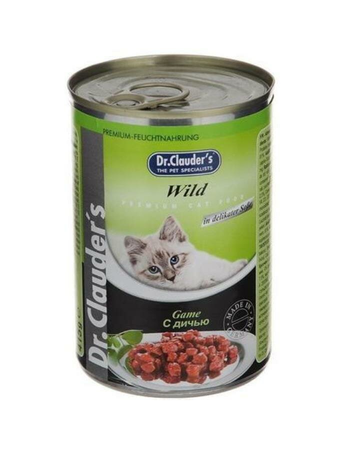 Dr. Clauder`s консервы для кошек дичь 12х415г