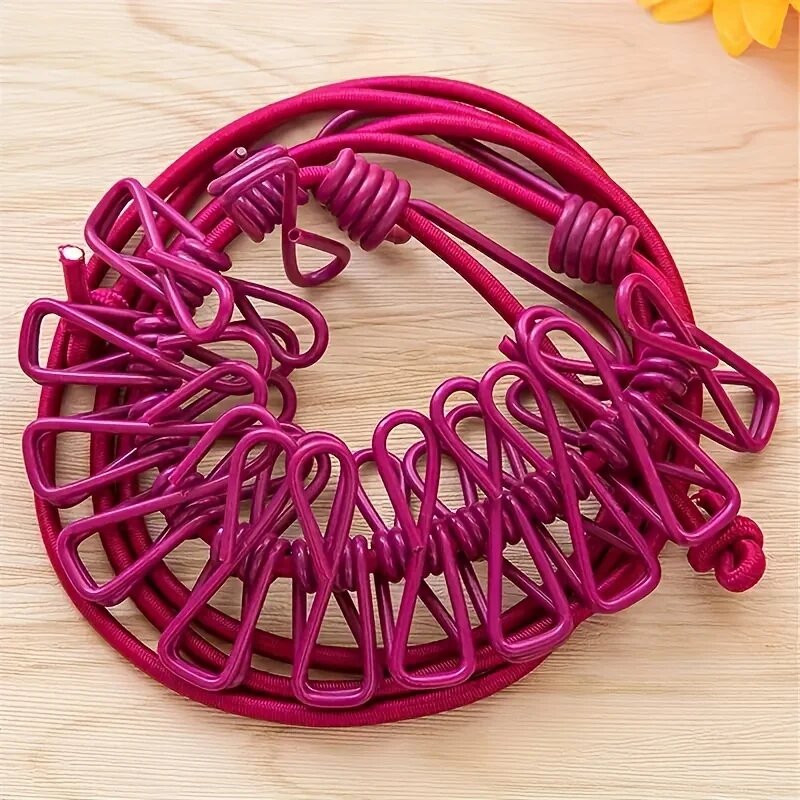Розовая бельевая веревка с прищепками, Rose Red-1pc