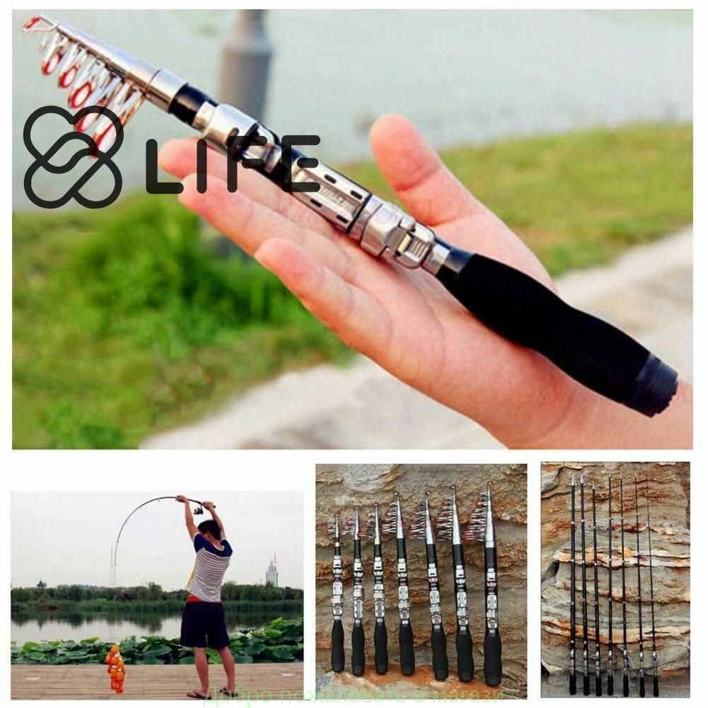 Компактная складная мини удочка-спиннинг карбон 100 см 1 метра