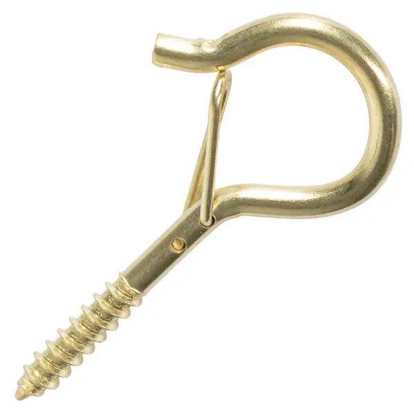 Шуруп-крюк и карабином 4x28 мм сталь 5 шт. цвет золото