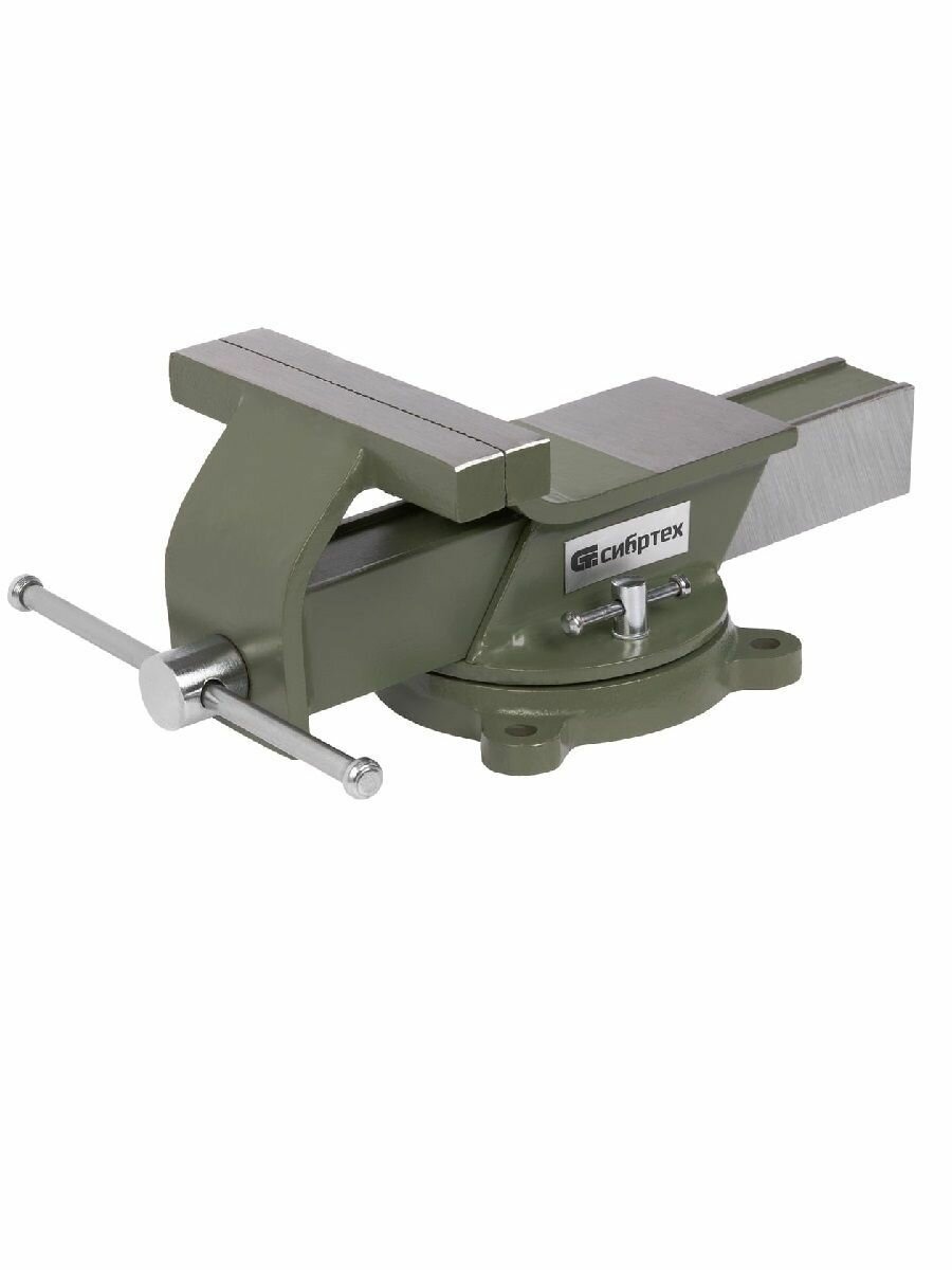 Тиски СИБРТЕХ 150 мм стальные поворотные зеленый (18620)