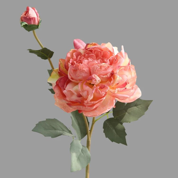 Розовый пион из шелка SunMade, Coral Pink