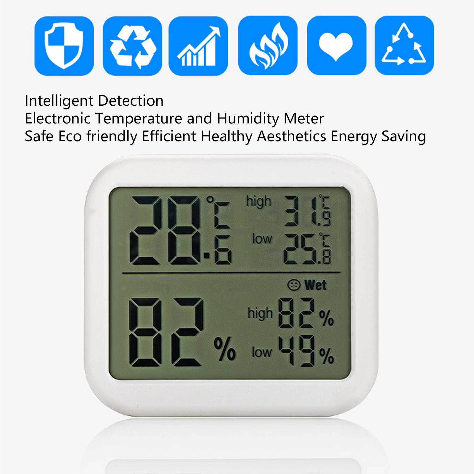 Цифровой измеритель температуры и влажности с большим экраном, высокоточный домашний монитор температуры и влажности для детской комнаты