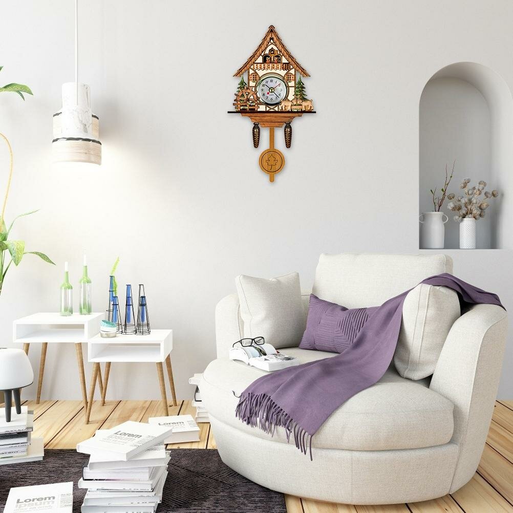 Часы с кукушкой, старинные деревянные настенные часы с кукушкой, скворечник, домашний декор, подвесные часы с кукушкой, автоматический качающийся колокольчик, маятник, домашний декор