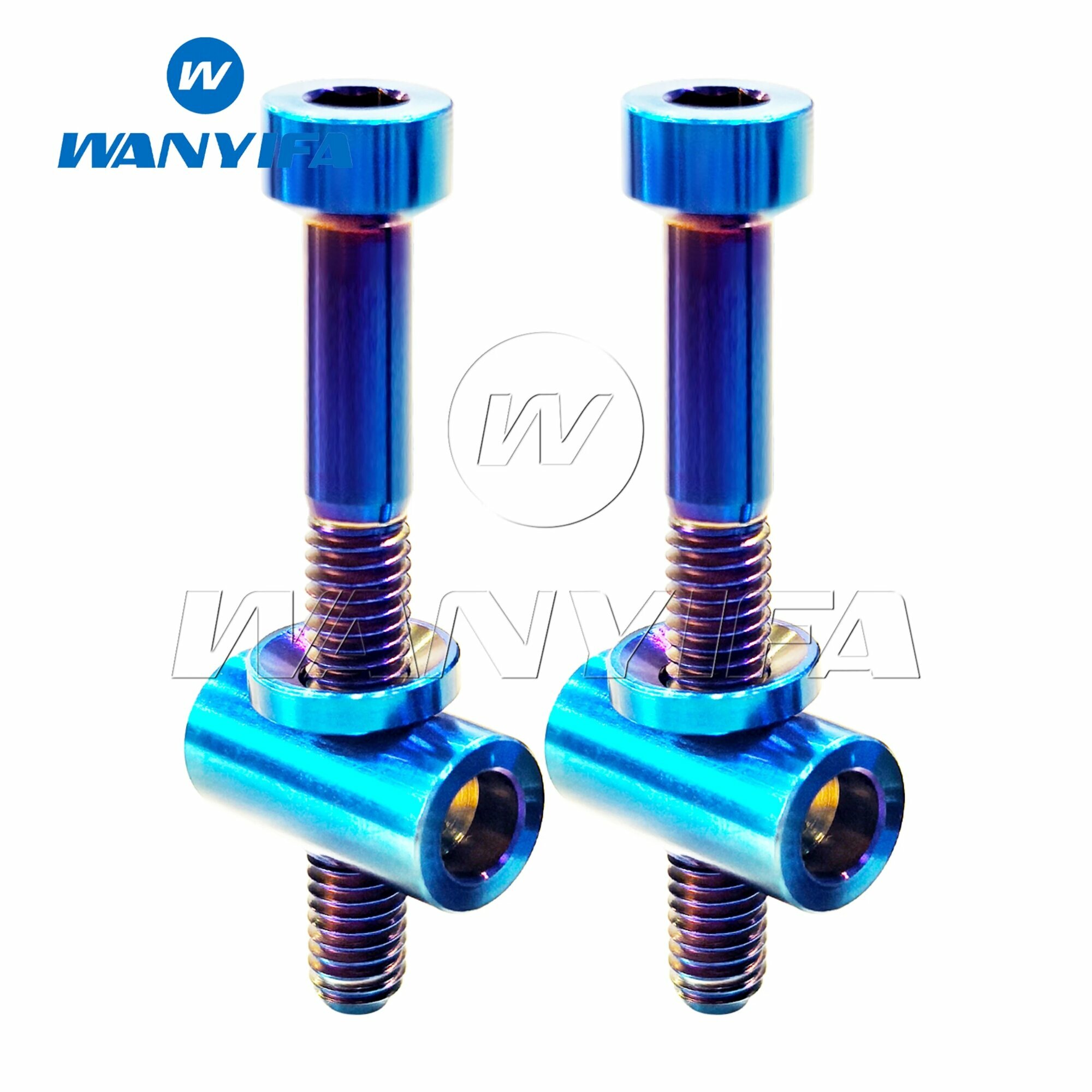 Wanyifa титановые болты M5x30/40 мм для подседельного штыря Burn blue, 30mm