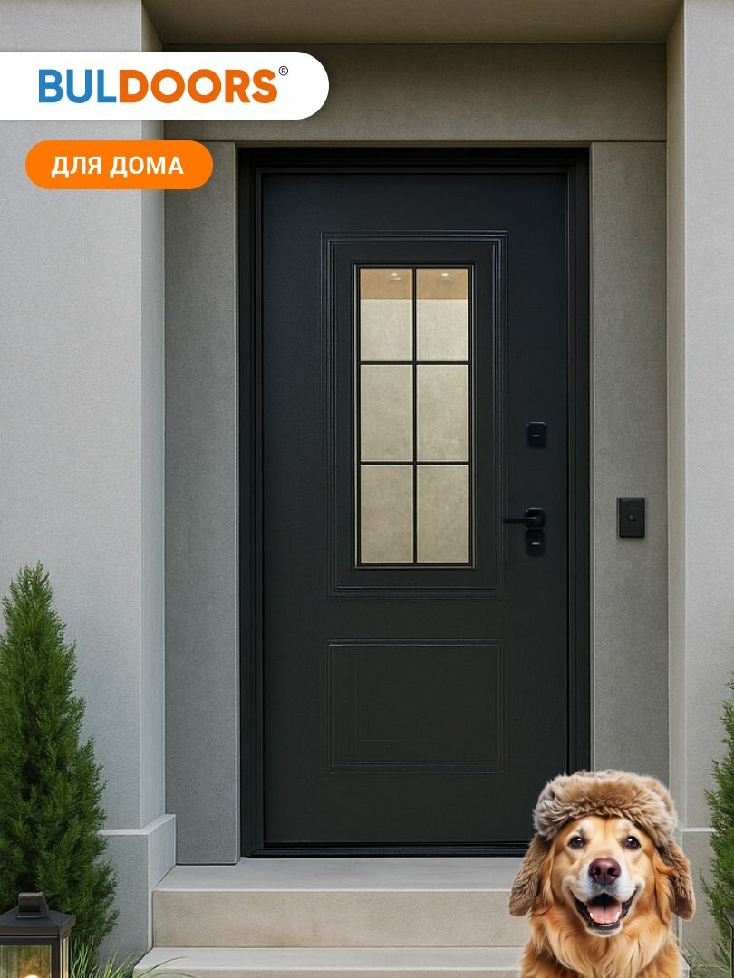 Дверь входная металлическая для дома с терморазрывом BULDOORS TERMO Arctic 2 (960 2050 L букле графит / белый матовый)