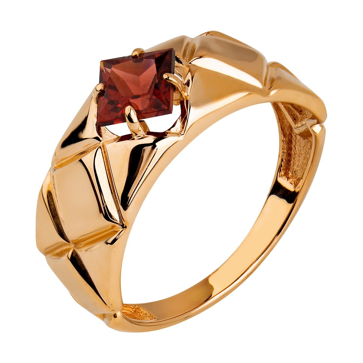 Кольцо, красное золото, 585 проба, гранат