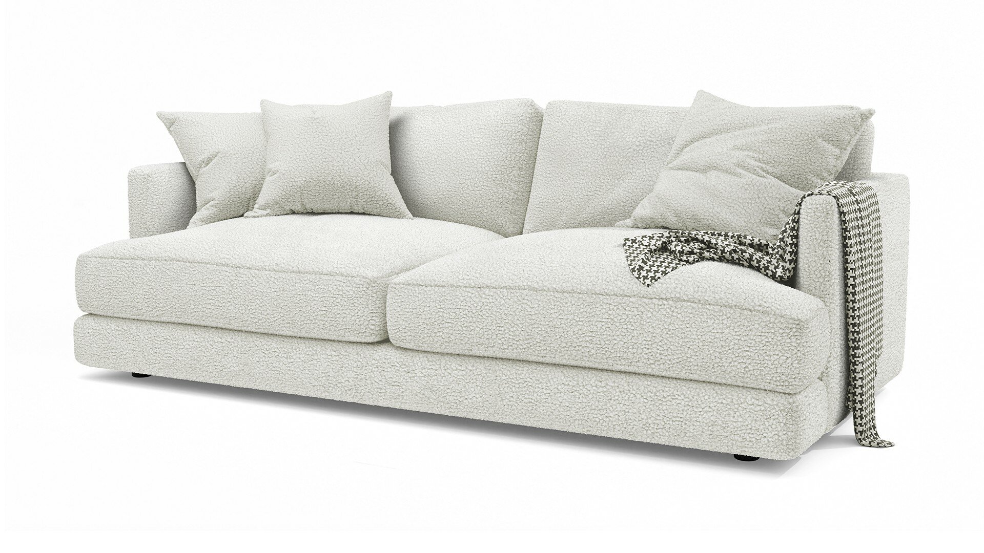 Диван Ибица Camel 02 NEW 215x116x93 см, белый Букле, еврокнижка Дом мебели для вас