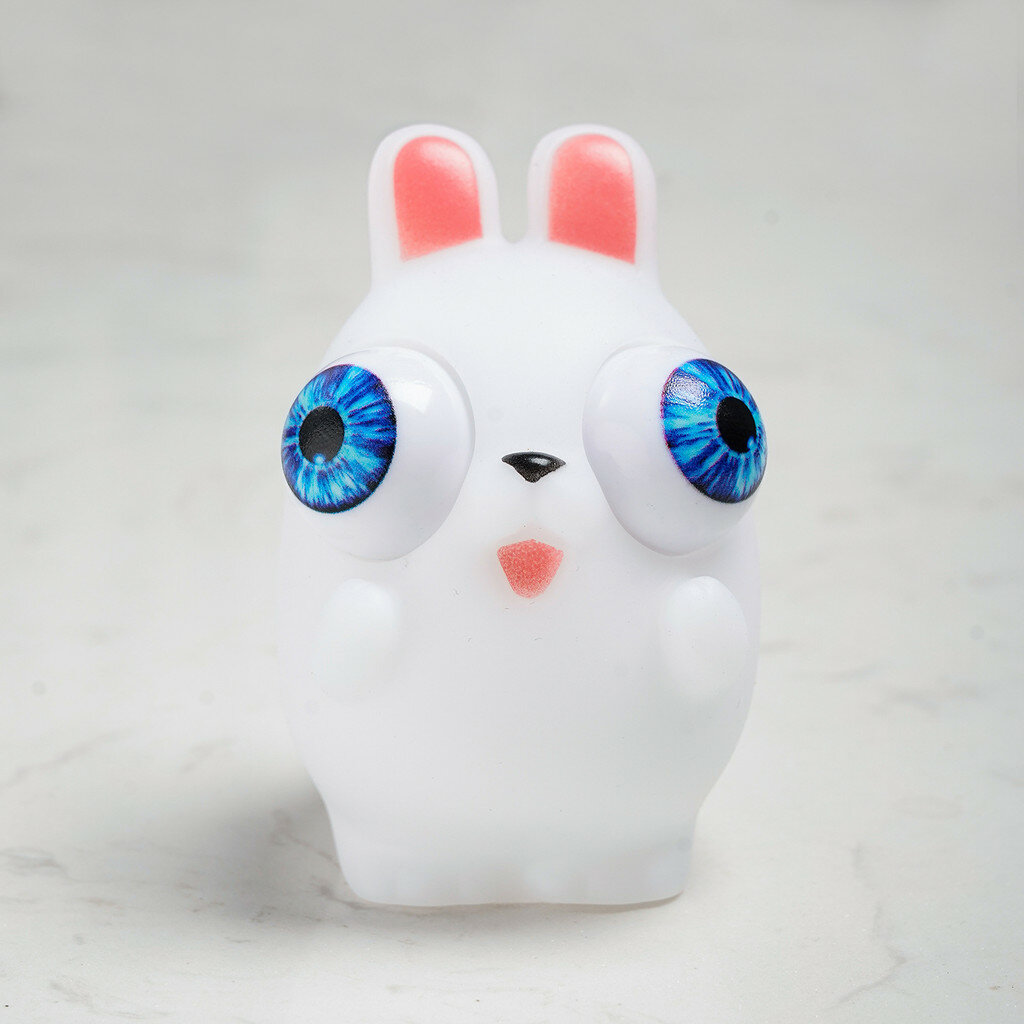 White bunny shape toy with flexible tpr for cognitive skills and creative play