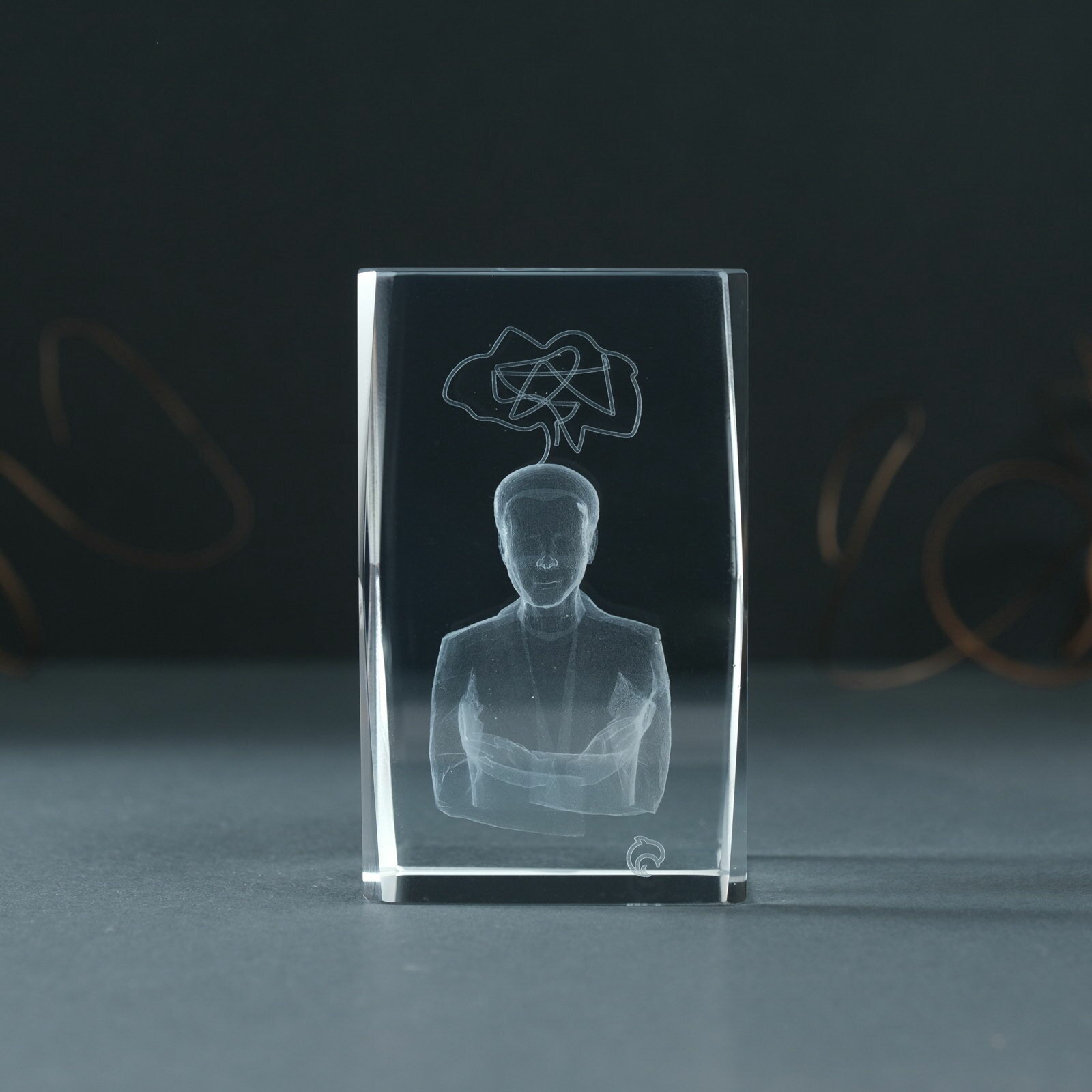 Фигурка стекло прямоугольник "Мыслитель", 5x5x8 см, тематика: геометрия