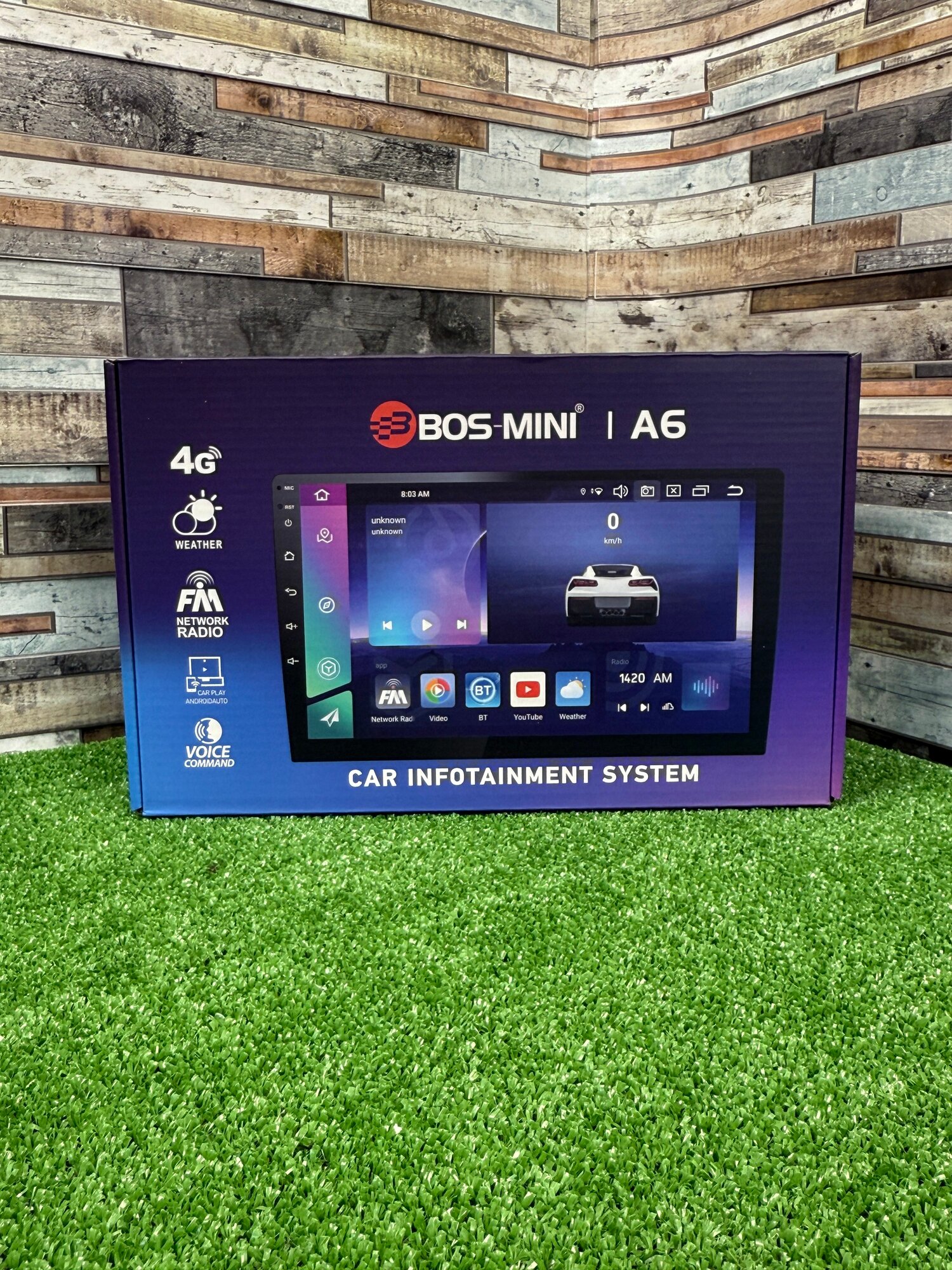 Магнитола android Bos-Mini A6, 2 din, 9 дюймов,2+32GB. Поддержка 4G, 8 Ядер.