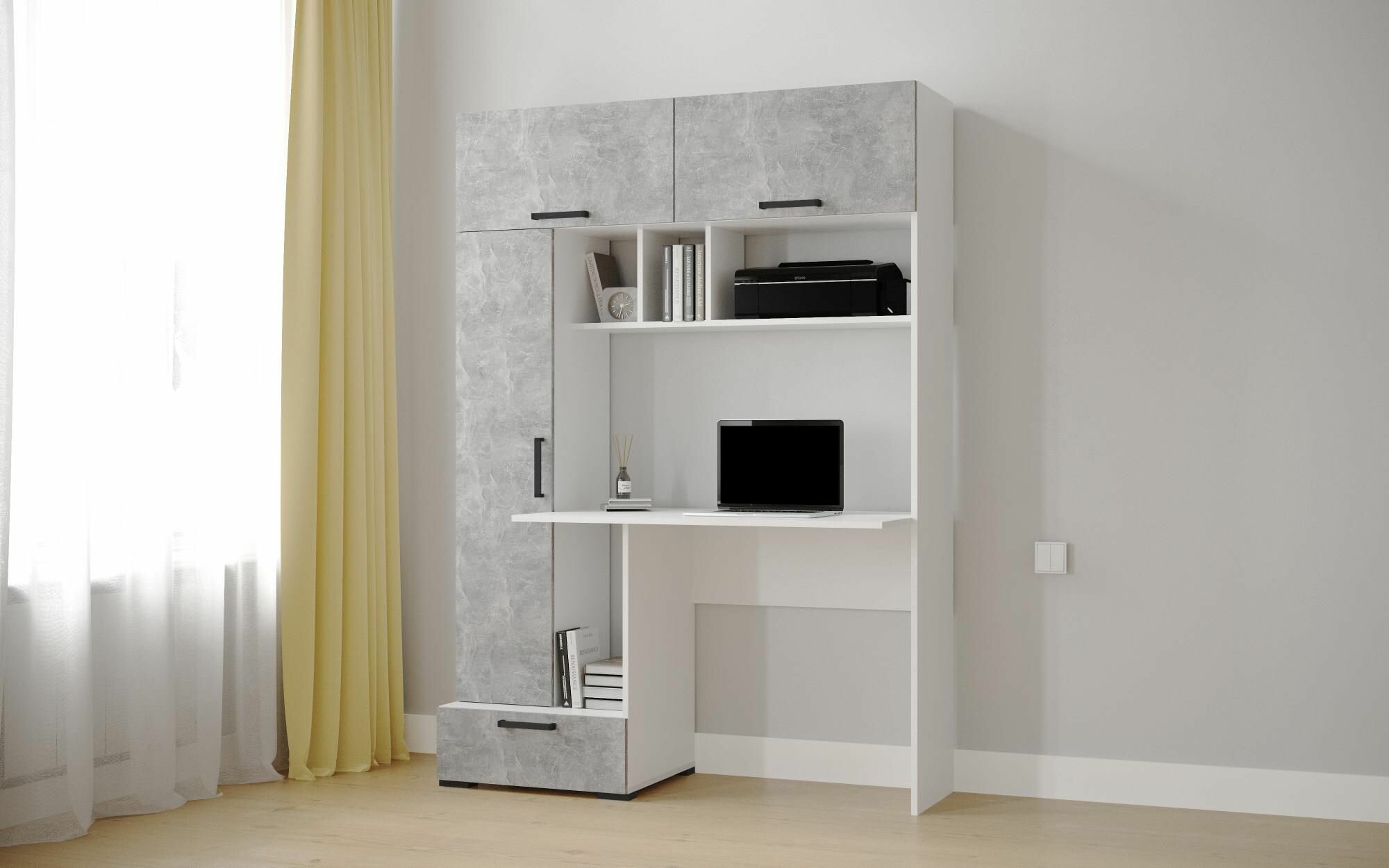 ARNIKA Компьютерный стол Квартет-11, Белый, ателье светлое