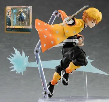 Фигурка Клинок рассекающий демонов Зеницу Агацума / Demon Slayer Zenitsu Agatsuma figma 522 (14см)