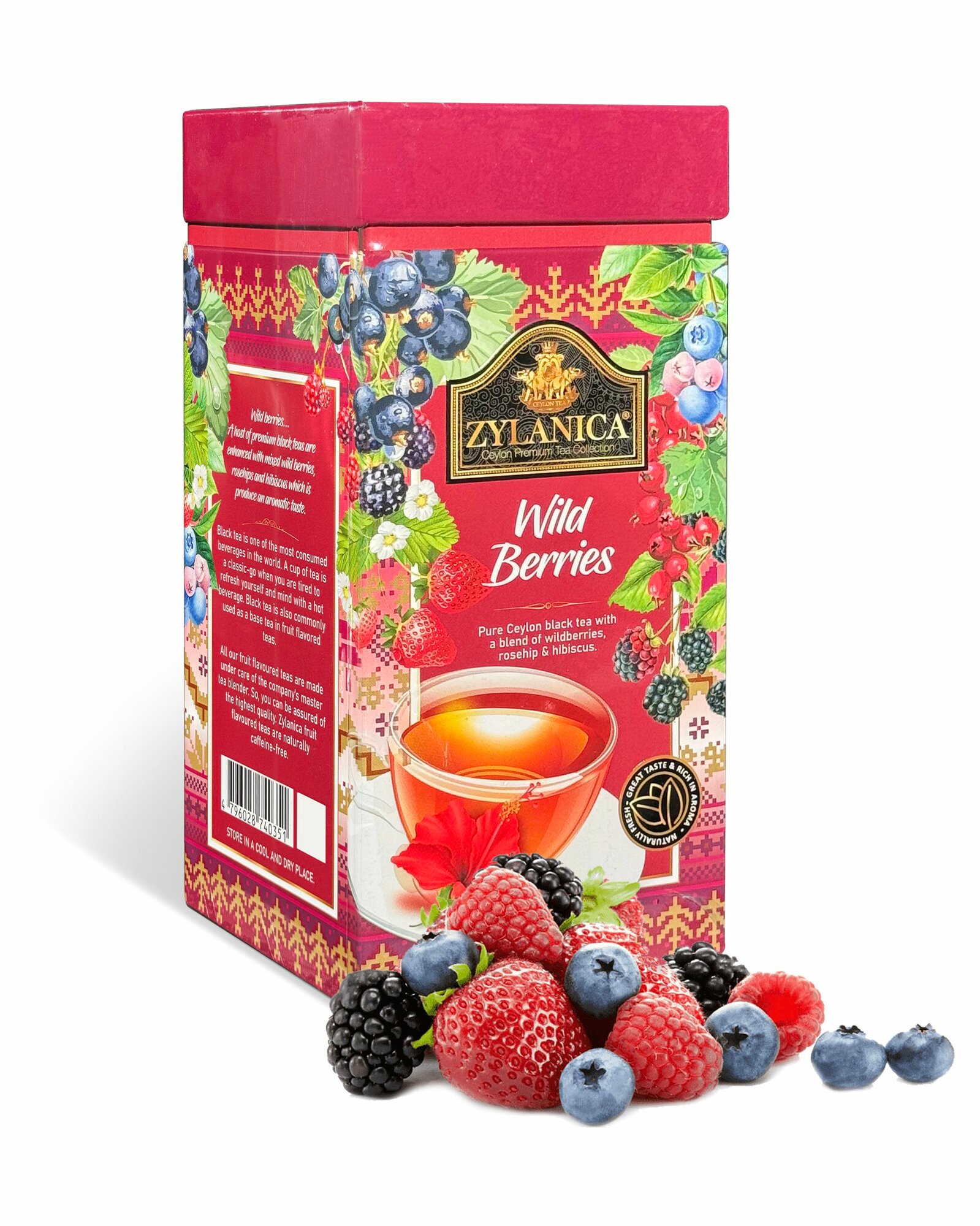 Чай черный крупнолистовой ZYLANICA Wild Berries, Лесные ягоды, ж б 200г