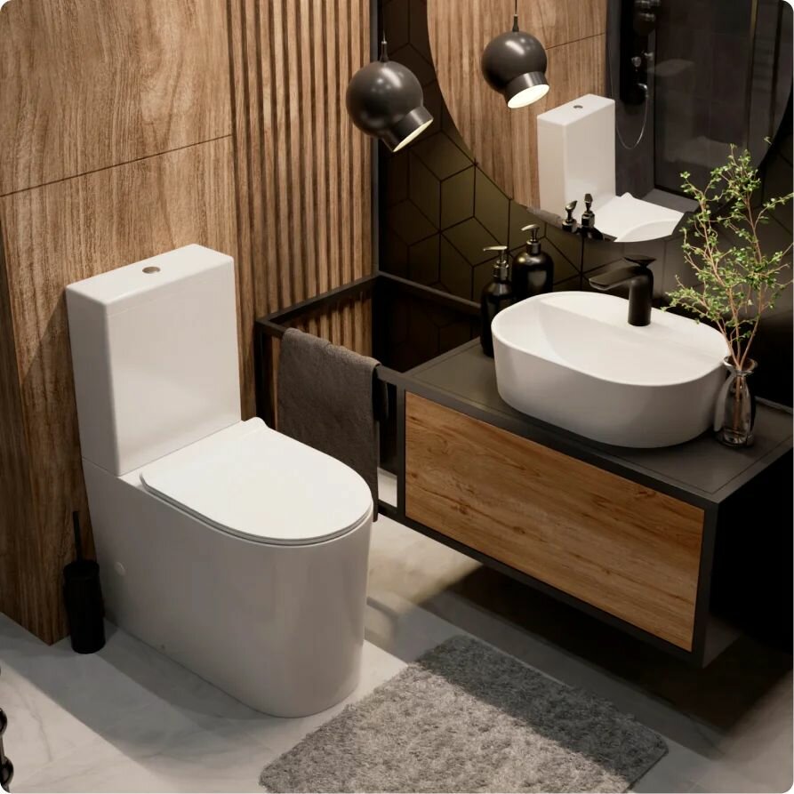 Унитаз напольный AQUAme AQM1001 с сиденьем