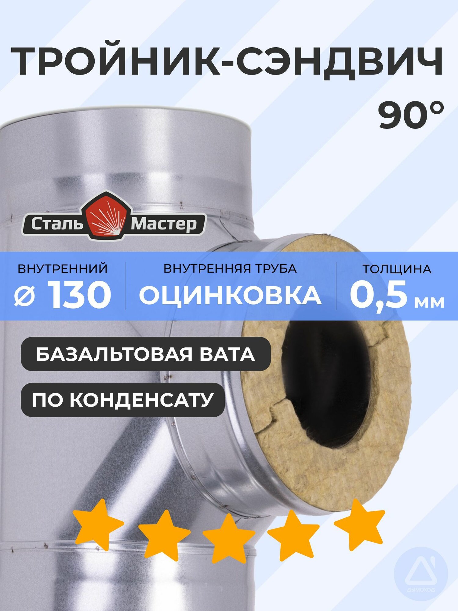 Тройник-сэндвич КК 130 / 220 90 оц / оц