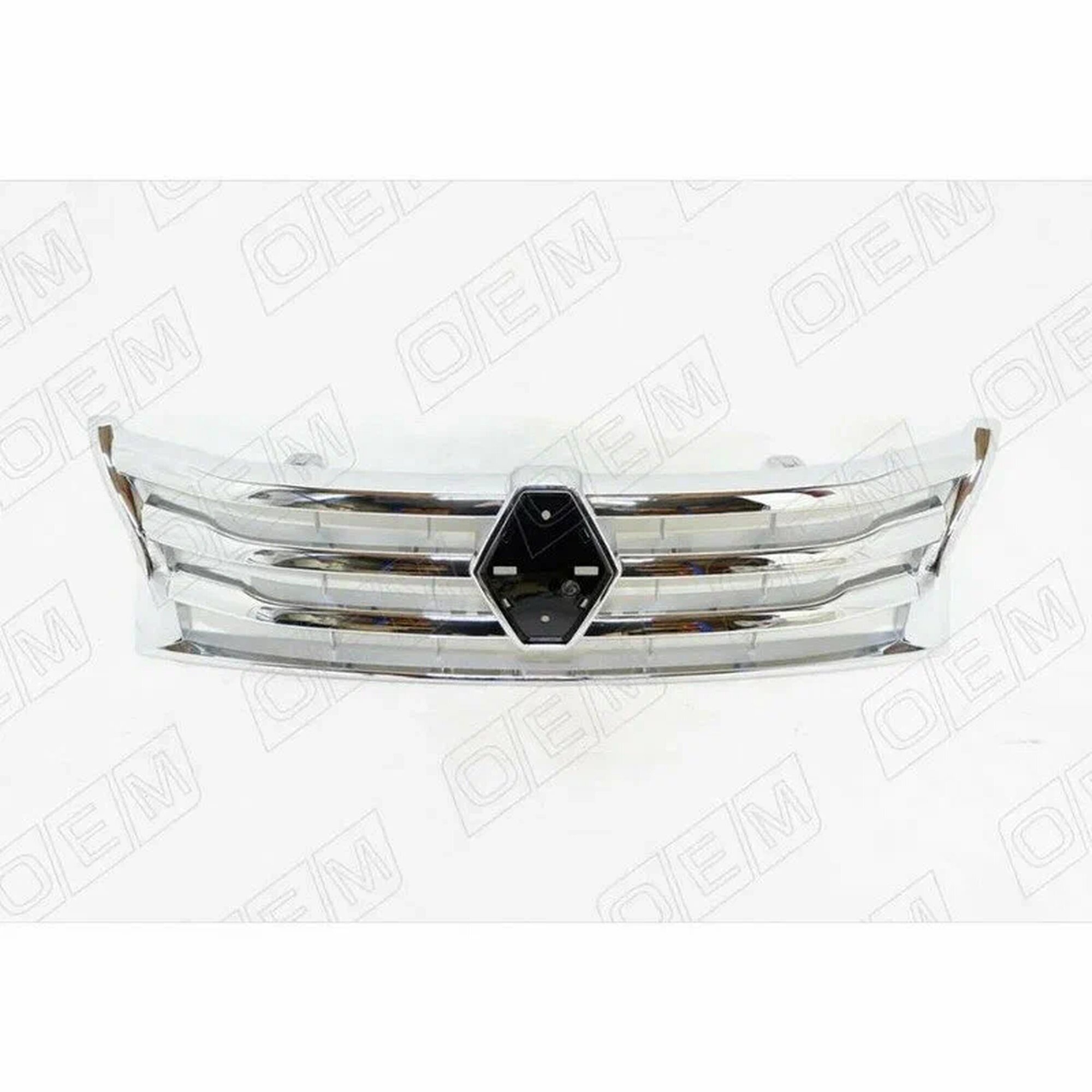 Решетка радиатора O.E.M OEM3059, для Renault Duster, серебристая