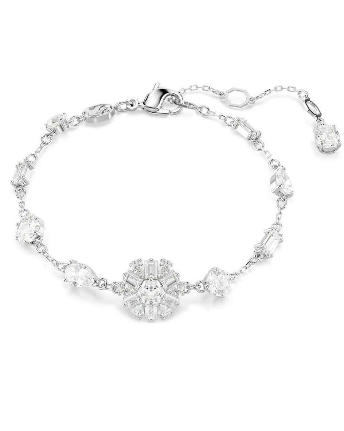 Жесткий браслет, кристаллы Swarovski