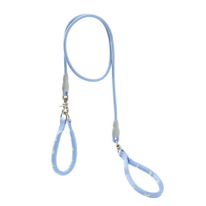 Pet nylon leash and harness set for small dogs with adjustable length for outdoor walks and training