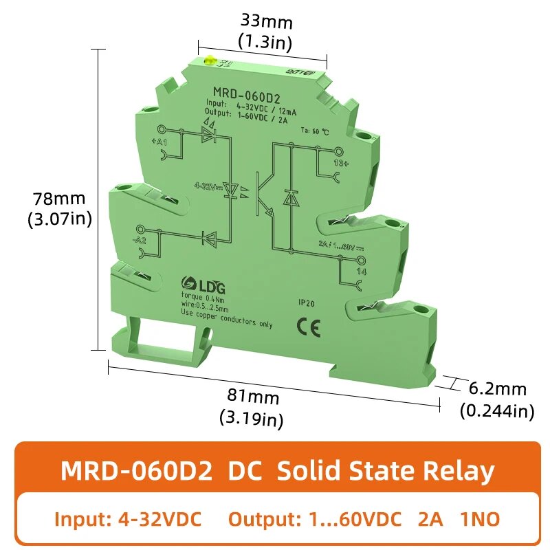 Linkfreely MRD-060D2 Твердотельное реле 24В LDG-MRD-060D2