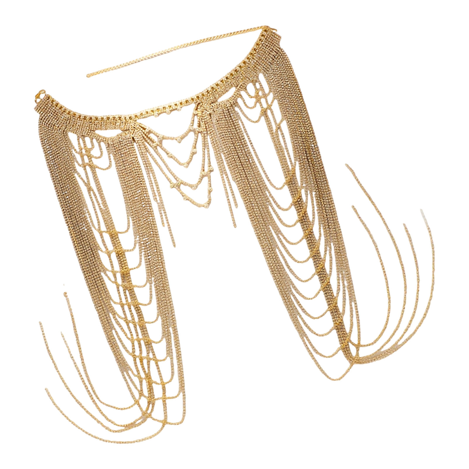 Элегантный многослойный бодичейн с кристаллами сверкающий аксессуар для вечеринок