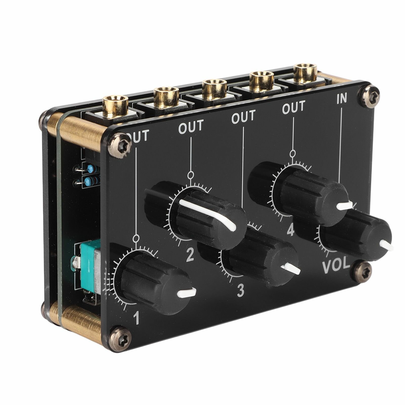 Мини 4-канальный пассивный микшер, стерео, низкий уровень шума