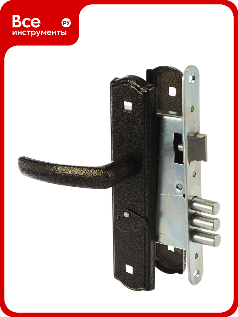 Врезной сувальдный замок AVERS ЗВ9-4-1-4 бронза 20750, с полимерным покрытием