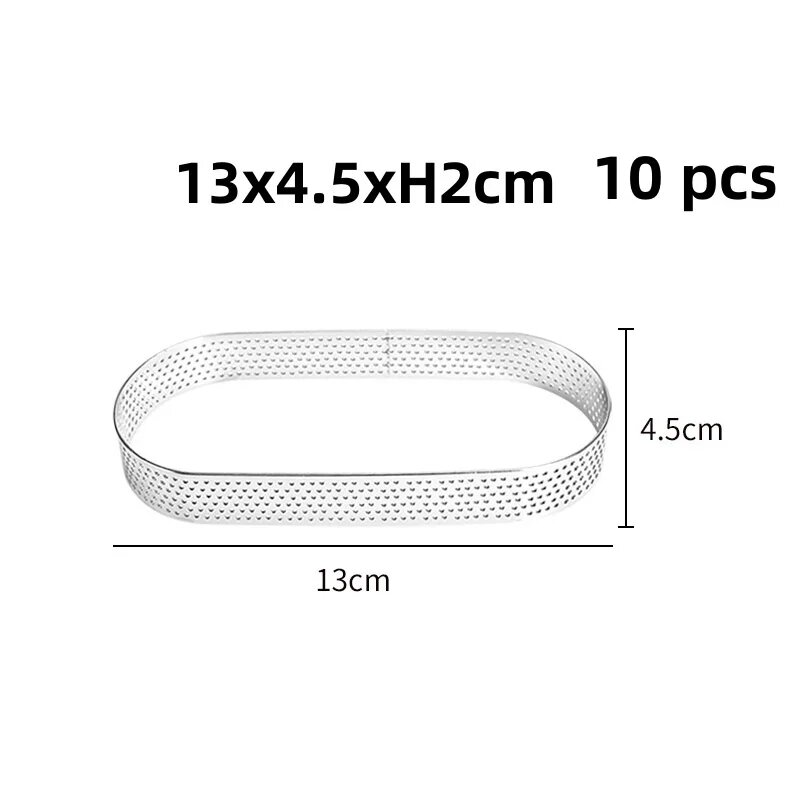Формы для тартов из нержавеющей стали, набор из 4 или 10 штук 13x4.5xH2cm 10 pcs