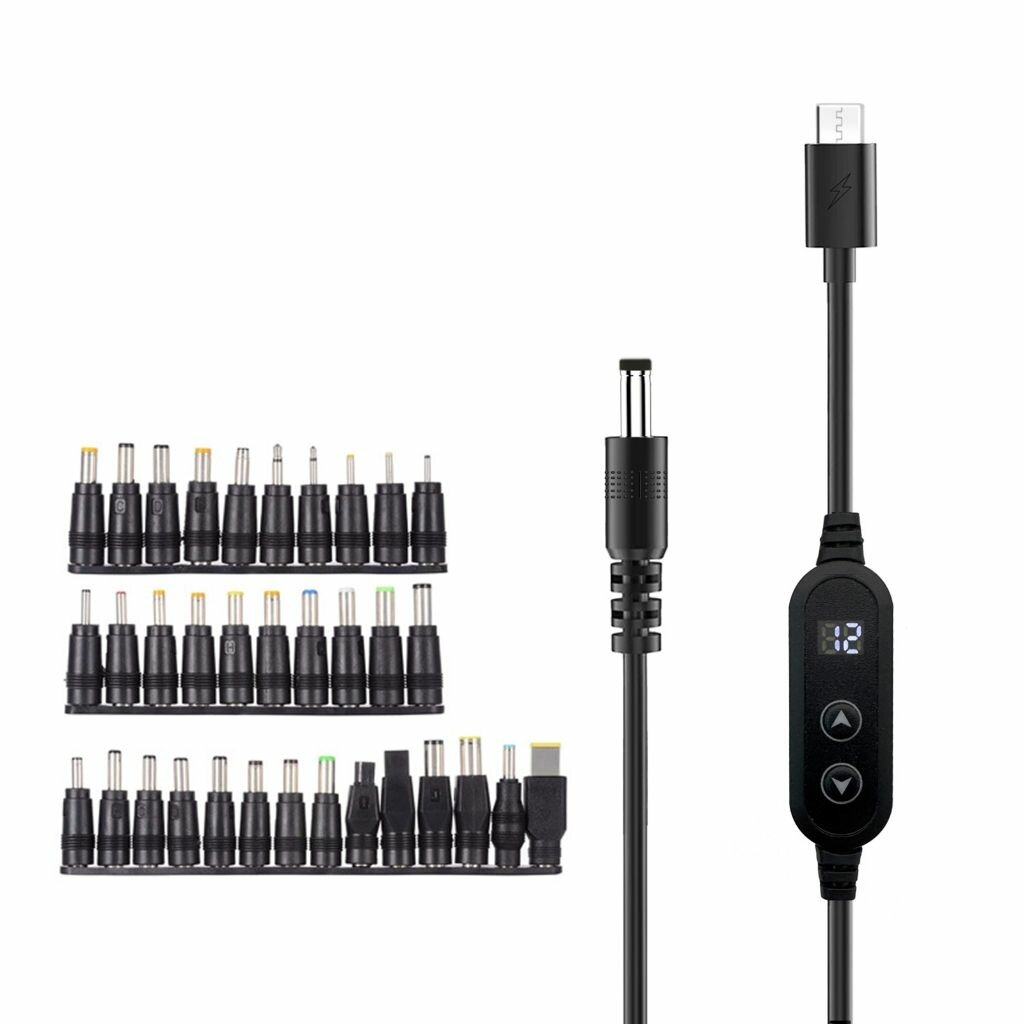 PD65W USB C к DC5525 Быстрый Зарядный Кабель 5V 9V 12V 15V 20V 3A Регулируемый