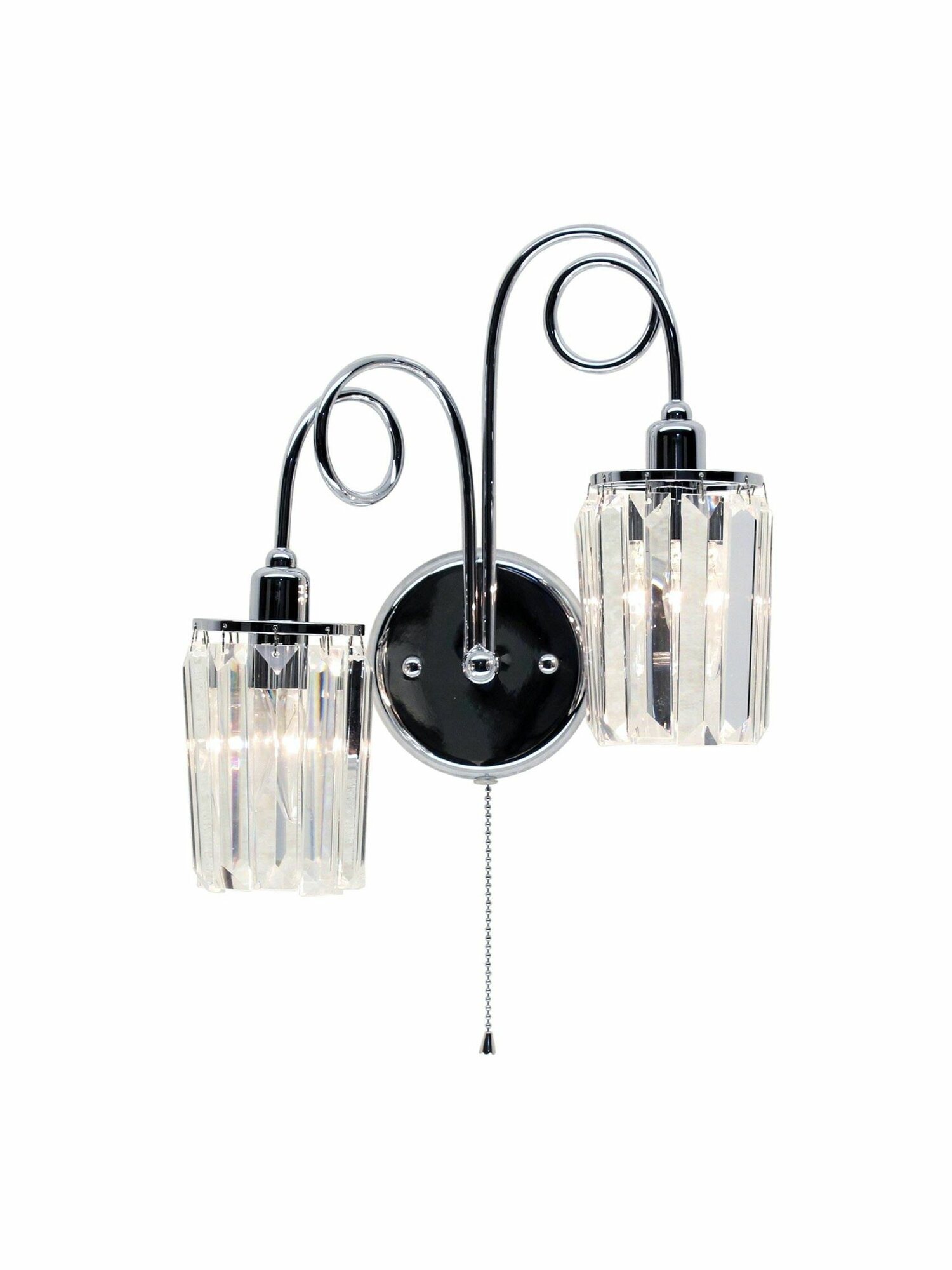 Настенный бра Citilux Синди CL330321, 2 рожка, хрустальные подвески, хром, E14, стиль неоклассика