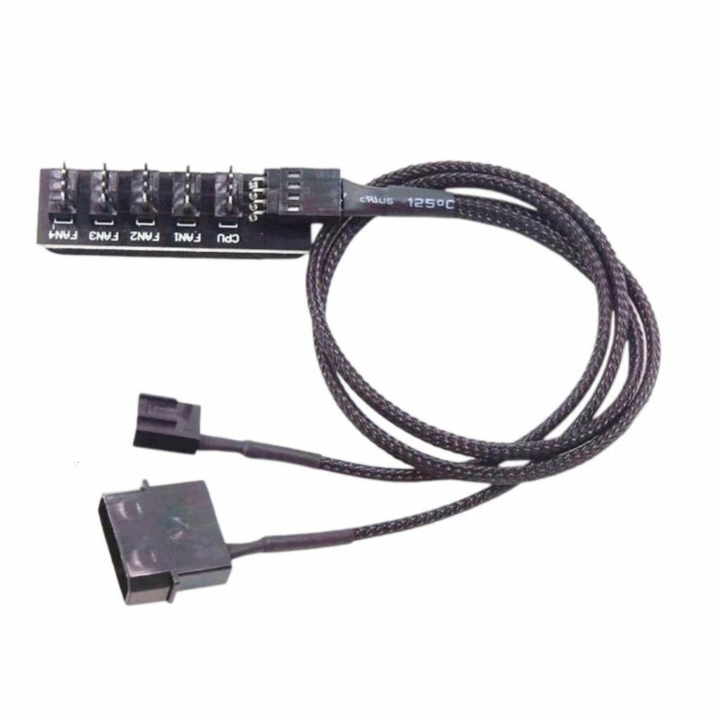 Разветвитель питания 4 Pin 1 к 5 для вентиляторов ПК, - Крытая сетка