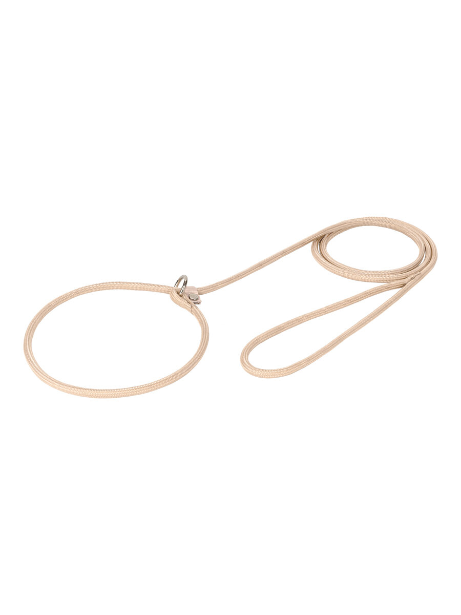 Поводок-удавка с кольцом для собак ZooOne, круглый, ширина 6 мм, длина 150 см (слоновая кость), 74-2407