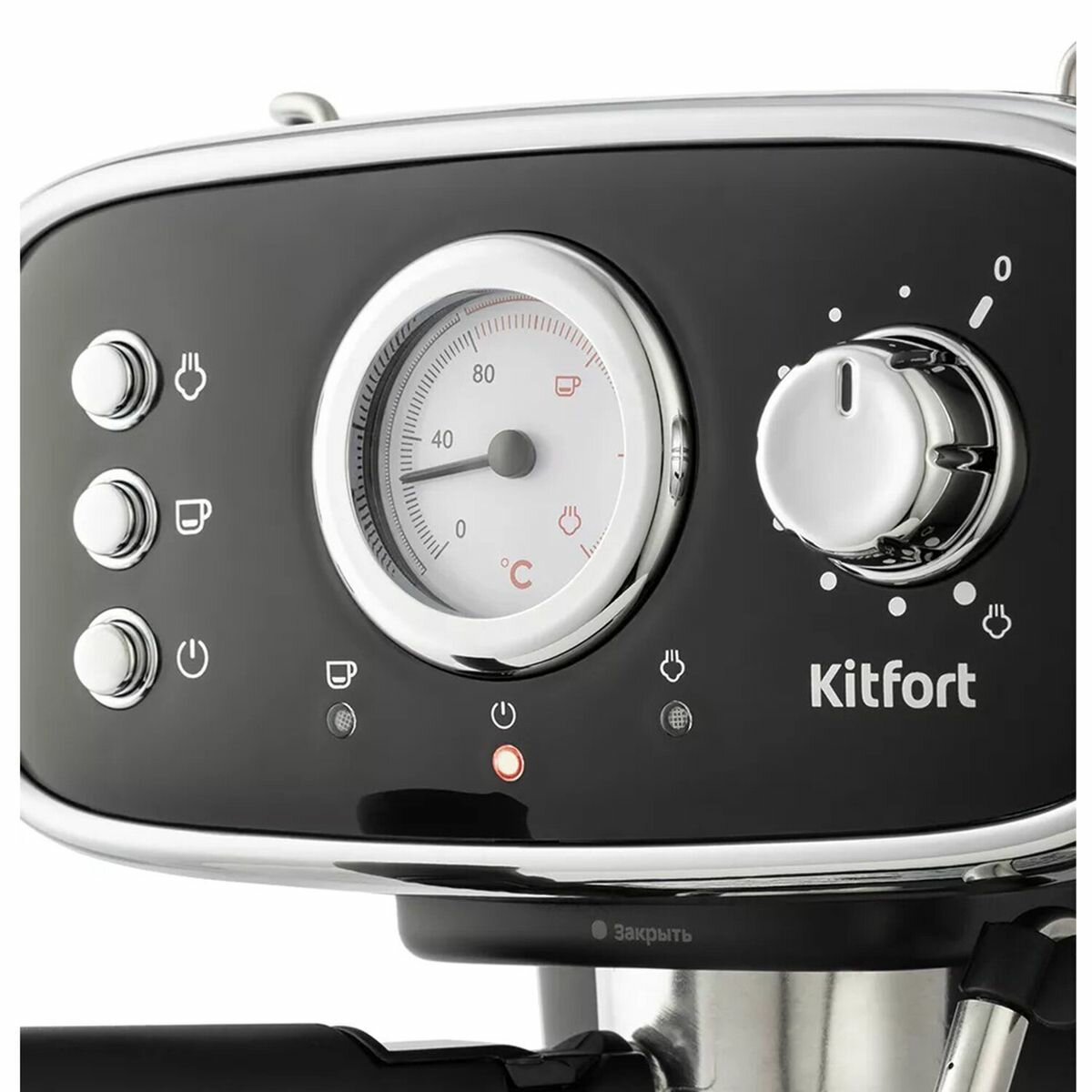 Кофеварка рожковая Kitfort KT-736, 1100Вт, объем 1,2л, 15 бар, ручной капучинатор, черная (KT-736)