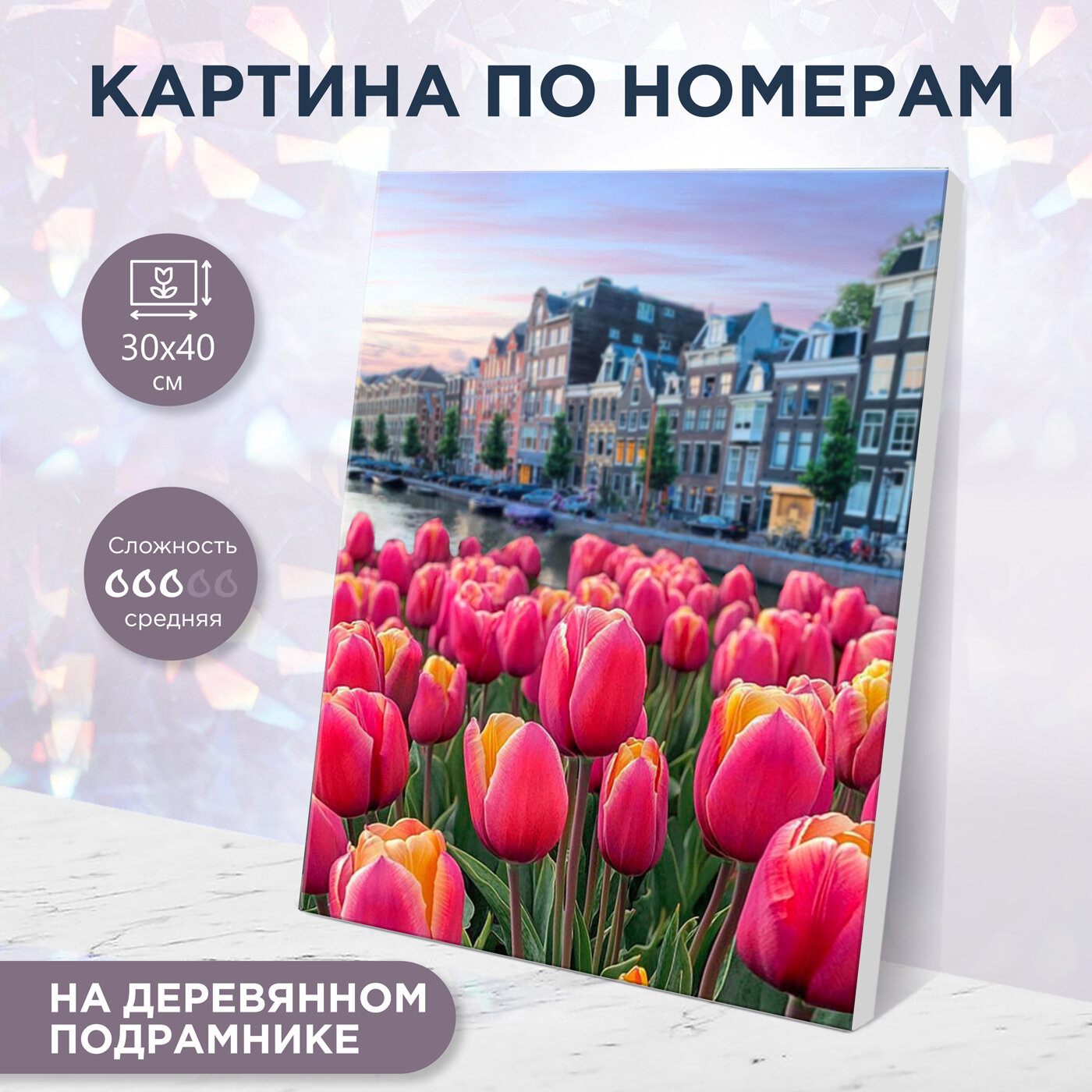 Картина по номерам 30х40см Голландские тюльпаны картина И точка MH0037