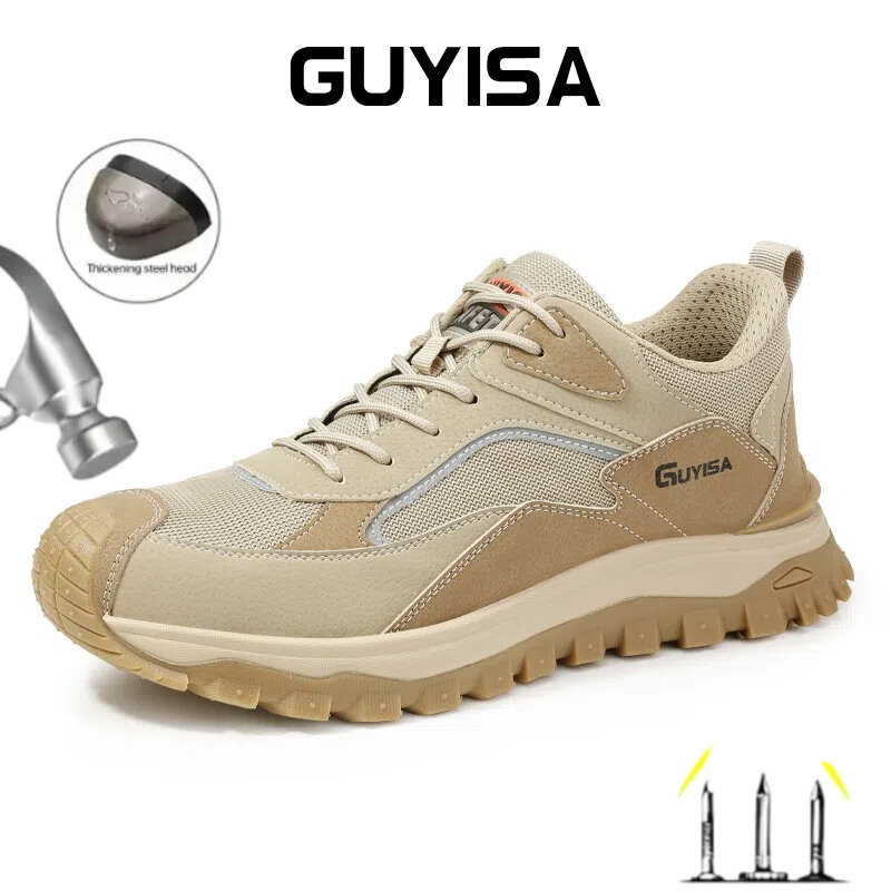Waterproof Work Boots Safety Shoes Steel Toe Shoes Men Leather Shoes Puncture-Proof Shoes Safety Boots Protective