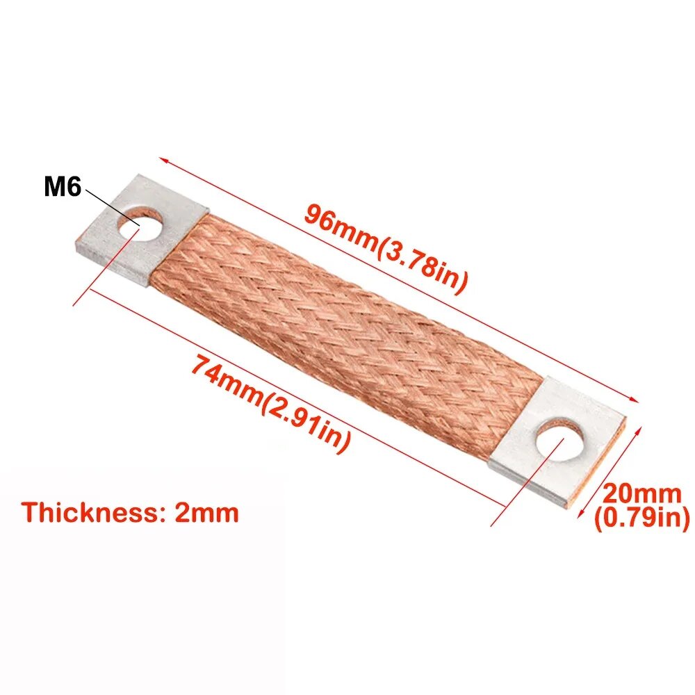Медный шинопровод M6, 96x74x2 мм, цвет: copper