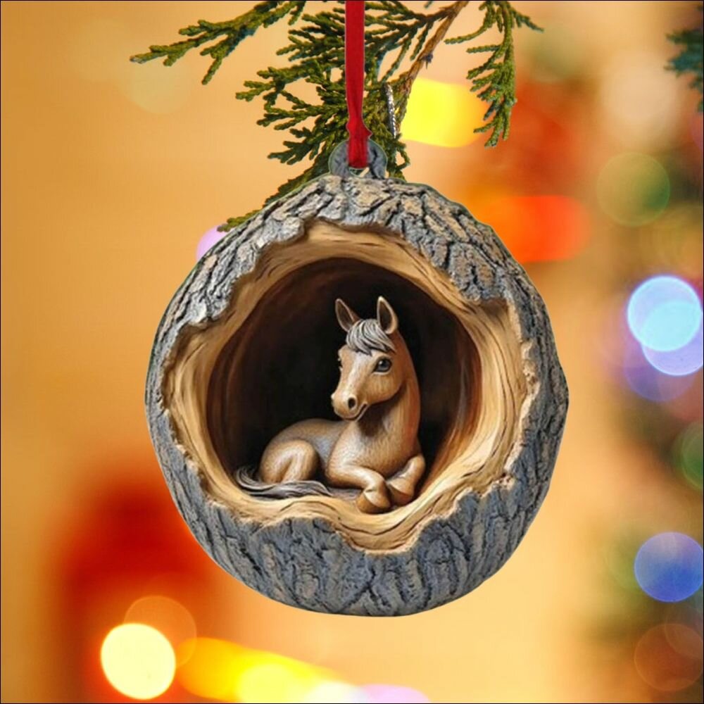 Елочка декоративная "Животные", акрил, подвесная, с прочным шнуром