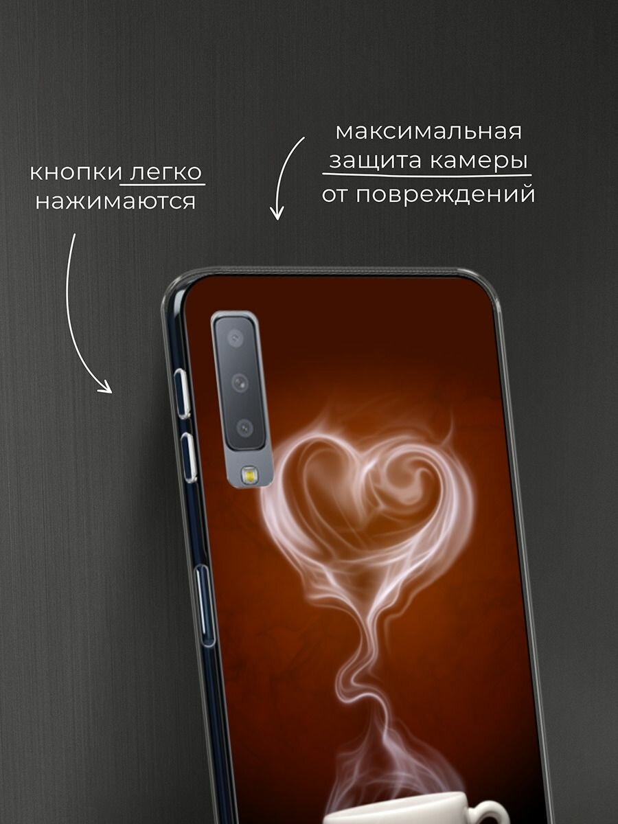 Чехол на Samsung Galaxy A7 2018 / Самсунг Галакси А7 2018 с принтом "Кофейная любовь" — фото 1
