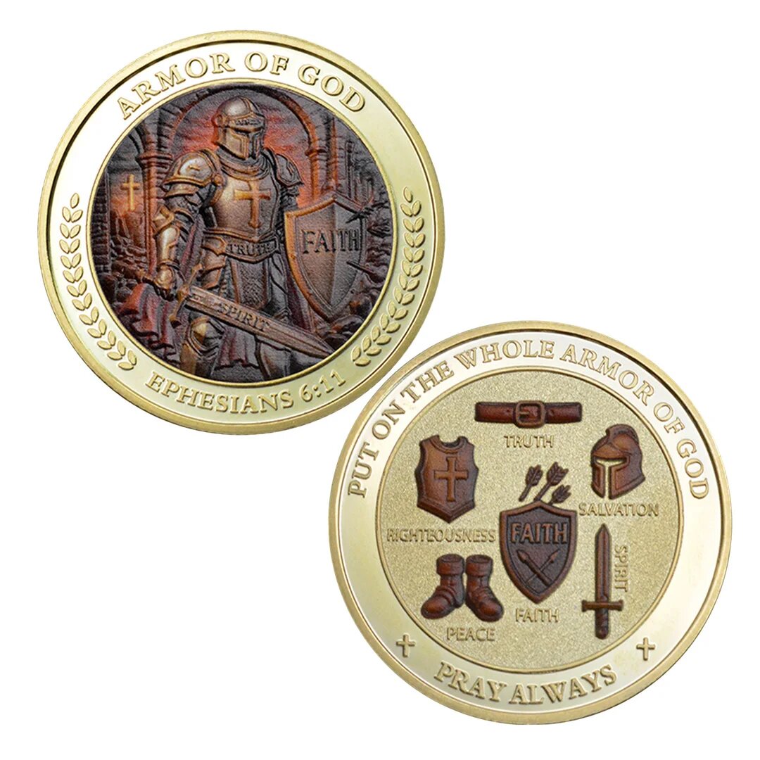 Позолоченная монета "Рыцарь" Armor of God, Золотой