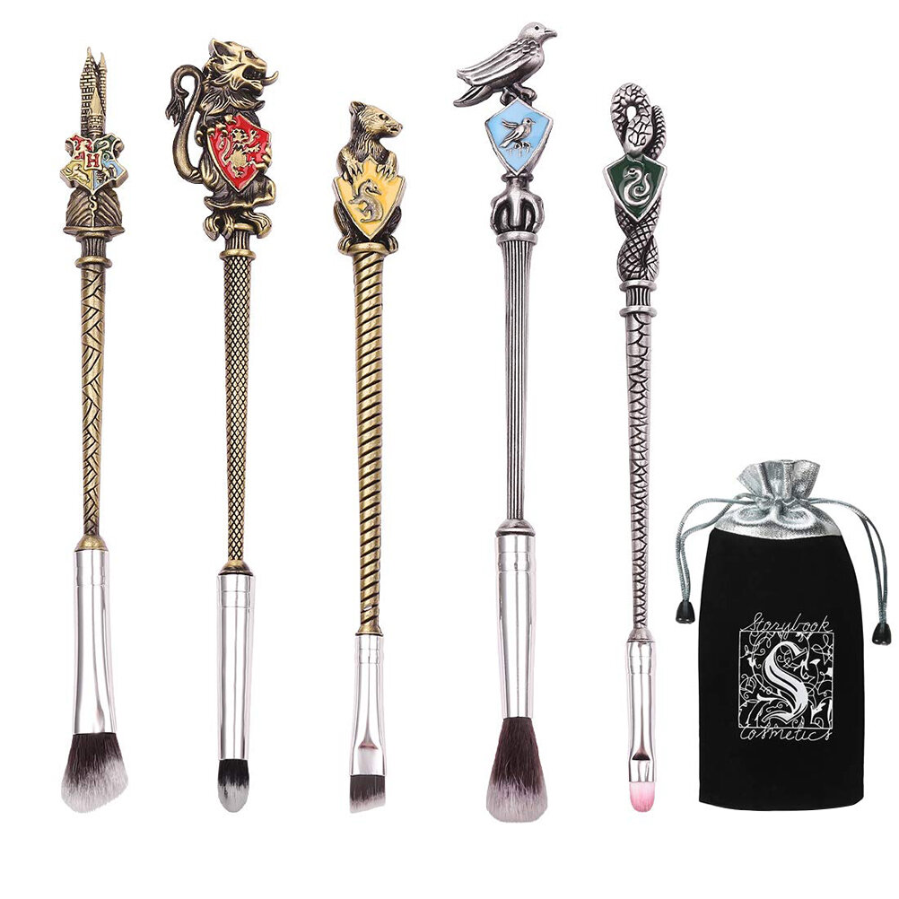 5 шт, набор кистей для макияжа, волшебная палочка, набор косметических кистей, тени для век, подводка для глаз, растушевка, карандаш, кисти для губ с подарочной сумкой