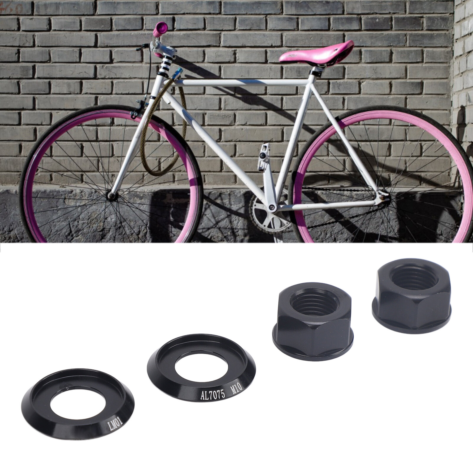 2 шт. гайка ступицы велосипеда M10xP1.0 алюминиевый сплав сменная гайка ступицы колеса винт для фиксированной передачи велосипеда горный велосипед шоссейный велосипед черный