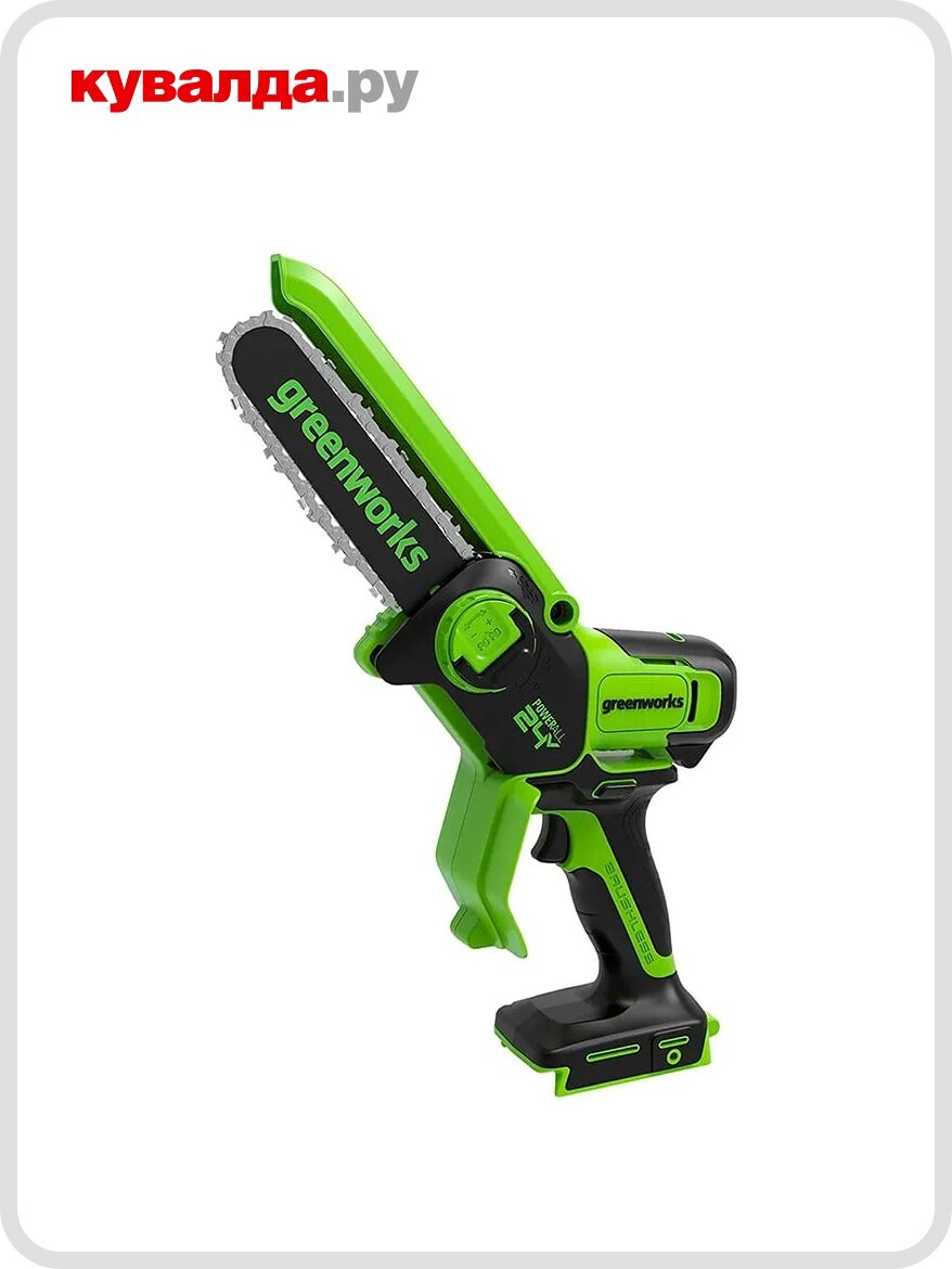 Пила цепная аккумуляторная GREENWORKS GD24CSMNX 24V, мини, 15см, б/щ, АКБ 2Ач и ЗУ