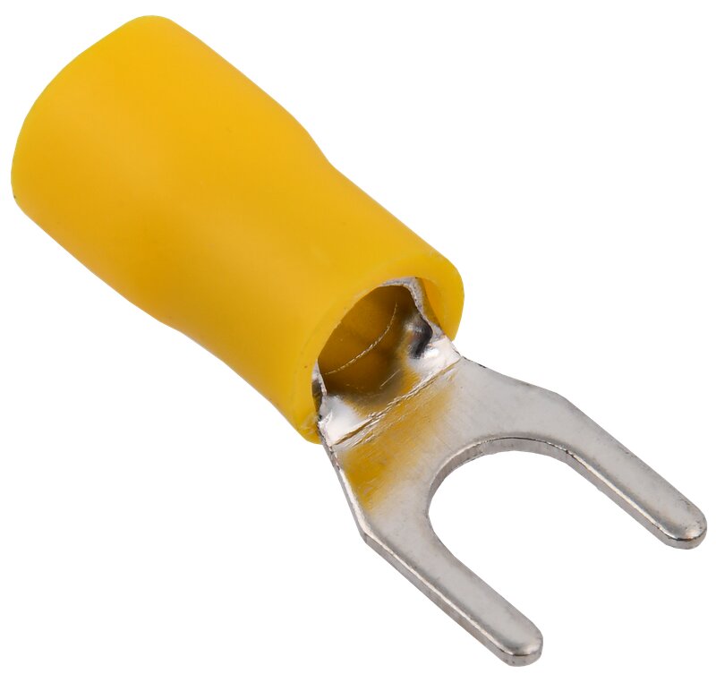 Наконечник Generica НВИ 5,5-5 вилка 4-6мм, латунь, ПВХ изоляция, луженый, желтый, 100шт