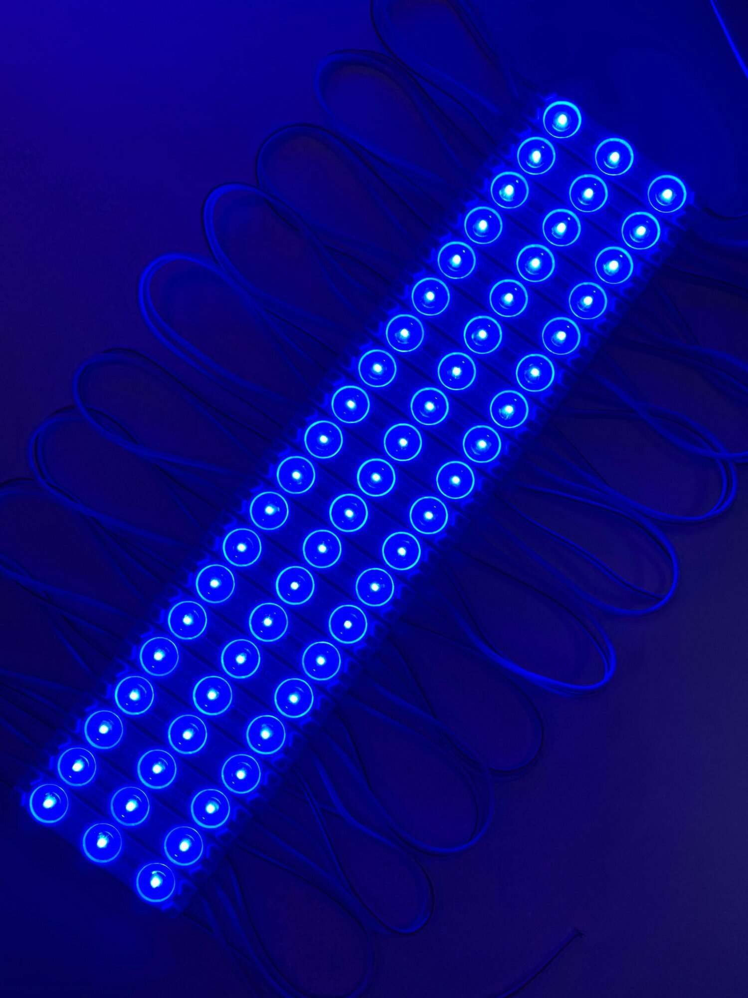 Светодиодный линейный модуль 3SMD 12V 1,2W (синий) IP65 20 шт