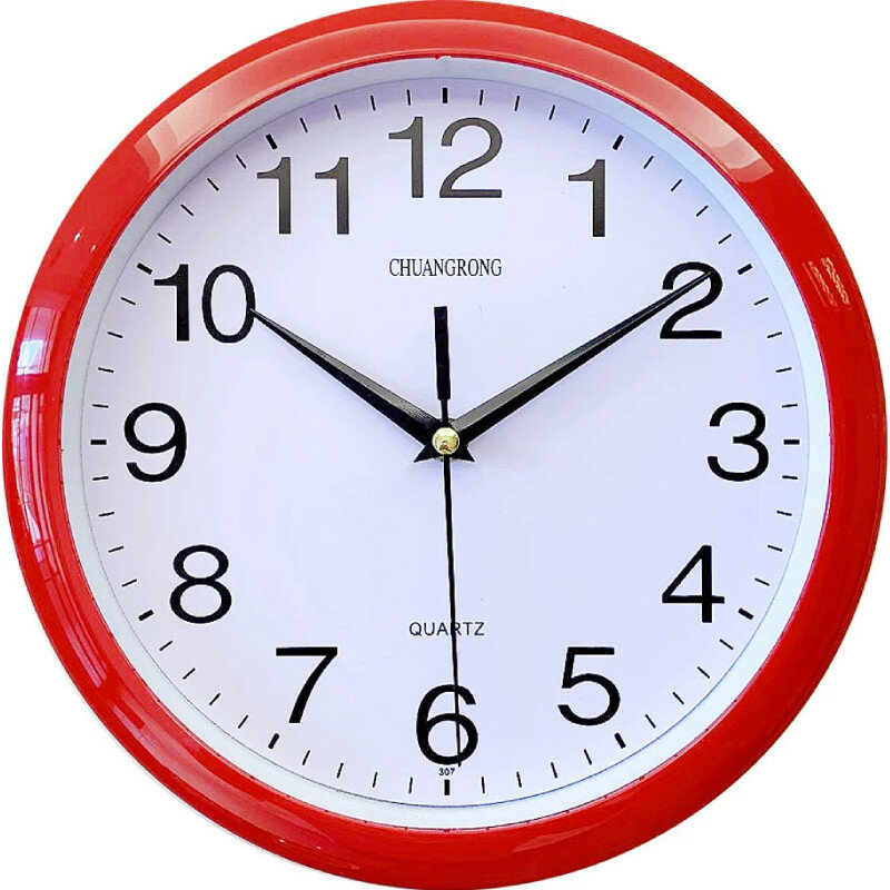 Современные настенные часы для учебной и столовой зоны красный 25 см