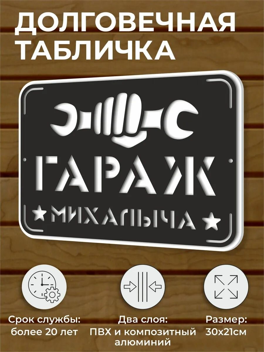 Прикольная табличка "гараж Михалыча" гаражная табличка