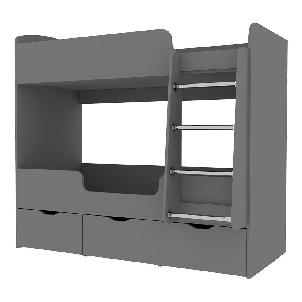 Кровать двухъярусная Малыш Двойняшка 80х180 Темно-серый Темно-серый