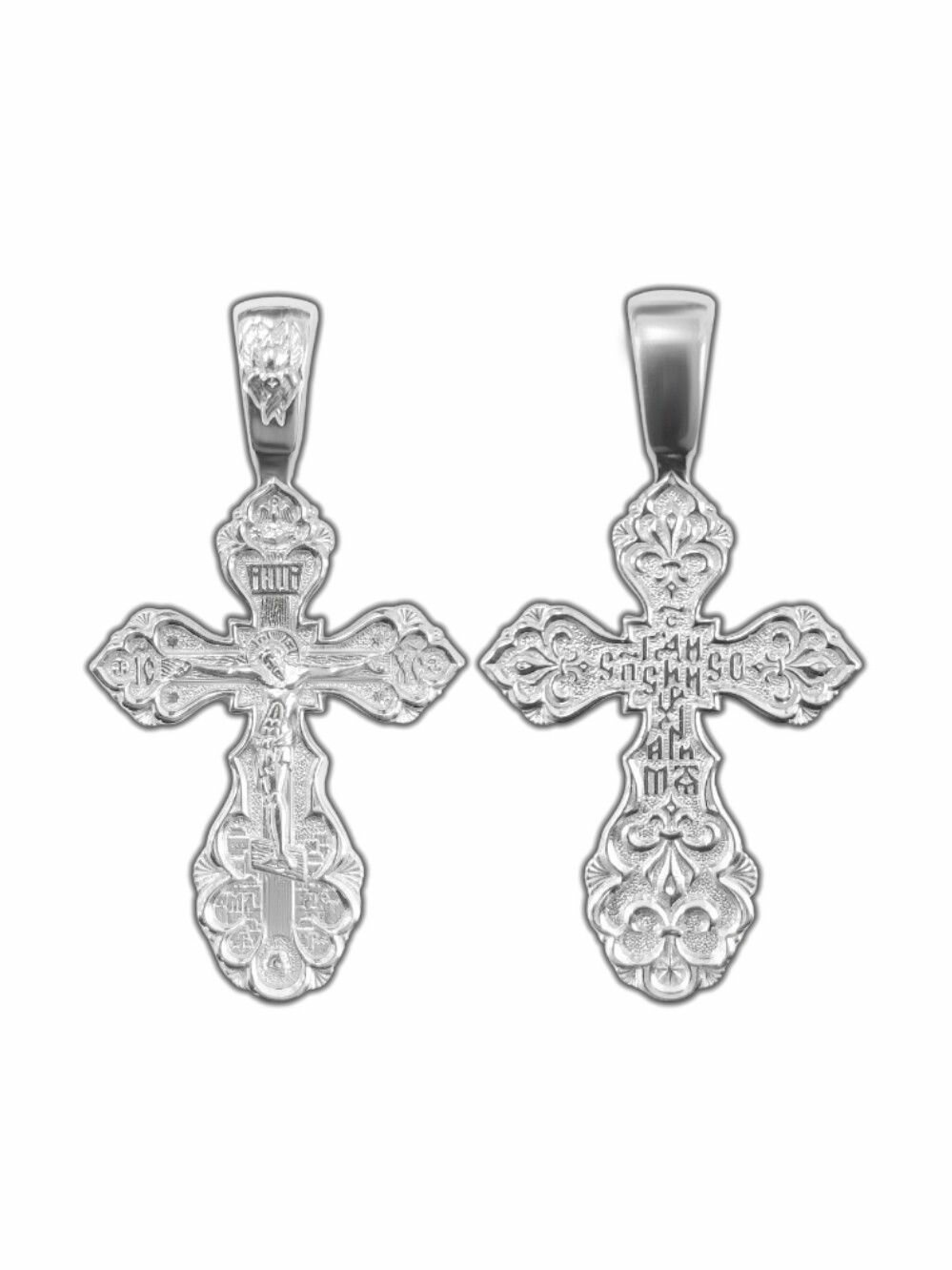 Крестик, серебро, 925 проба, родирование